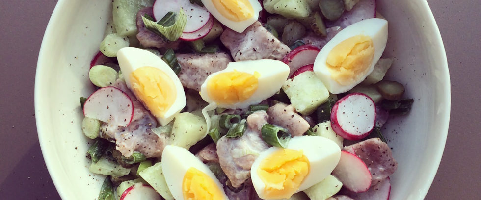 Salade de harengs au melon, radis & oeufs - Bowl and Spoon